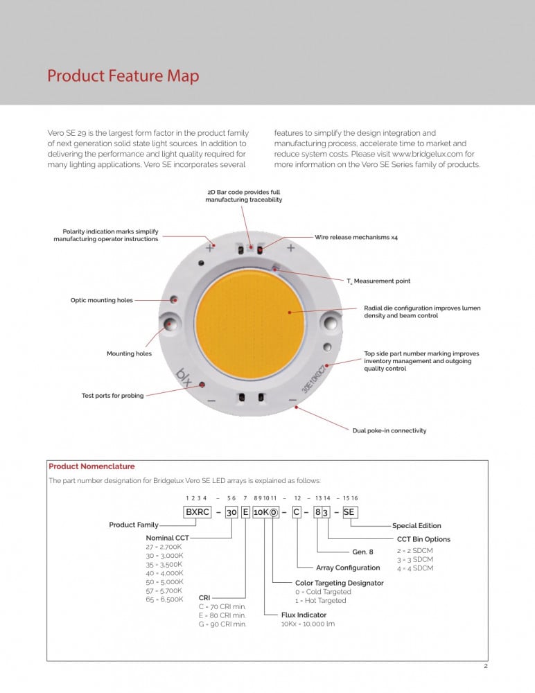 Bridgelux Vero SE 29 datasheet page 4