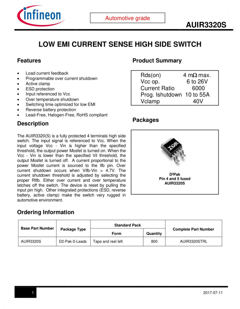AUIR3320STRL datasheet page 1
