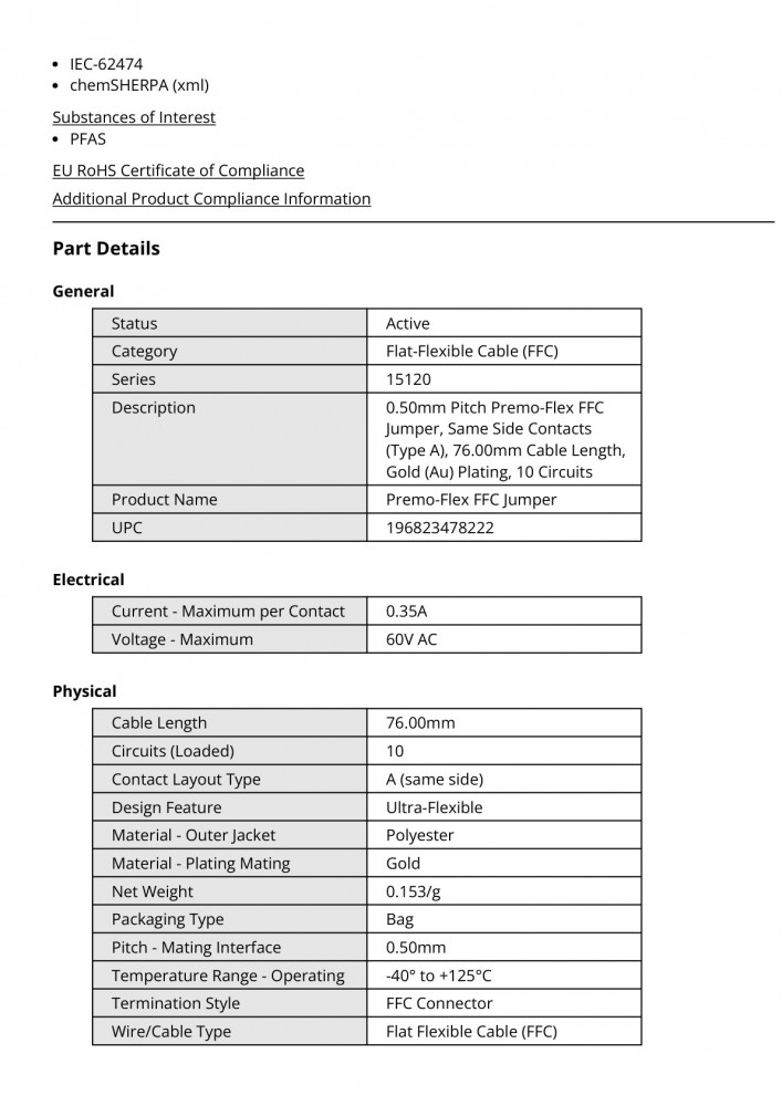 MOLEX 151200099 technical document preview, page 2