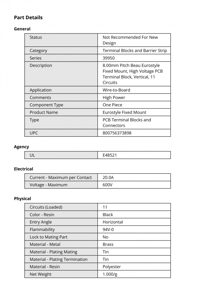 MOLEX 399500111 technical document image, page 2