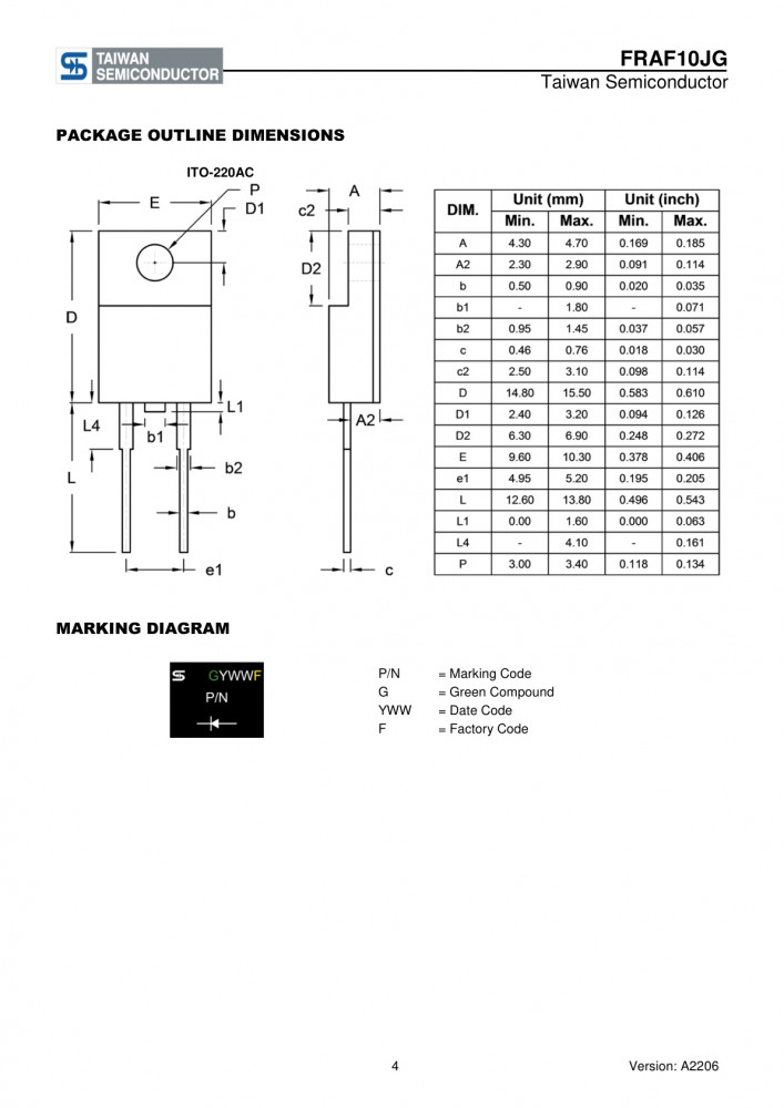 FRAF10JG datasheet page 4
