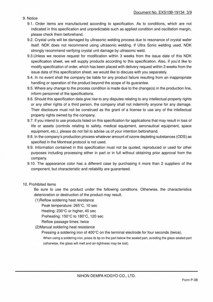 NDK NX5032GA specification page 3
