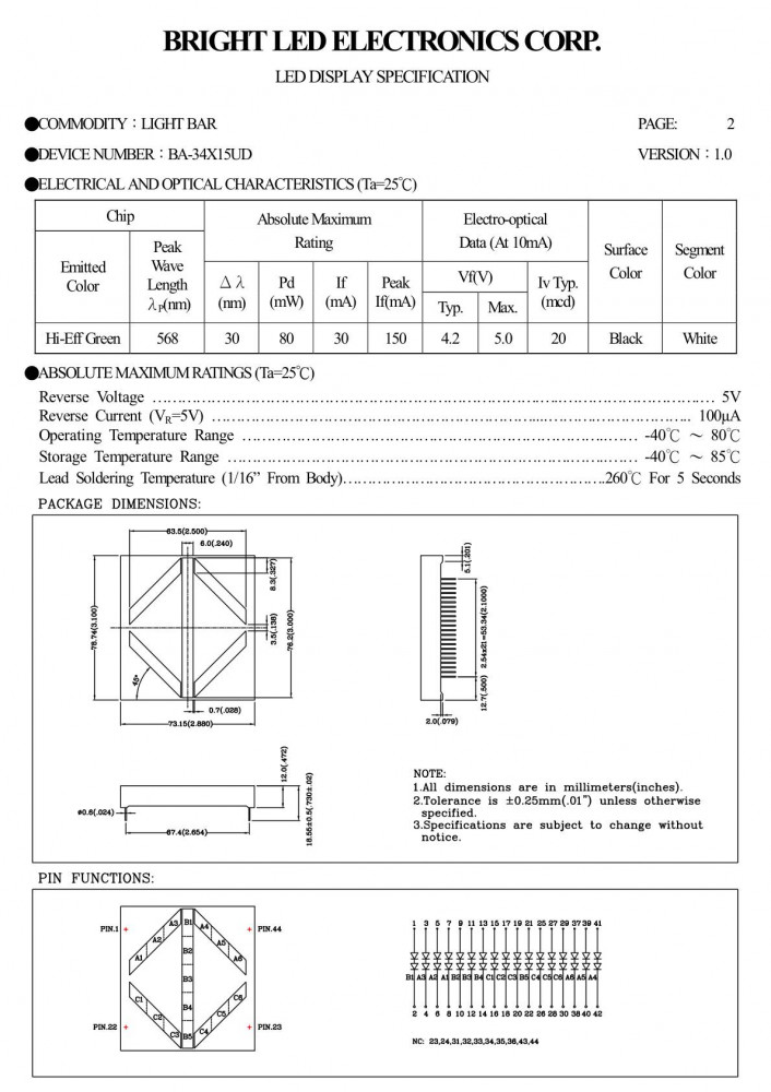 BA-34X15UD datasheet page 1