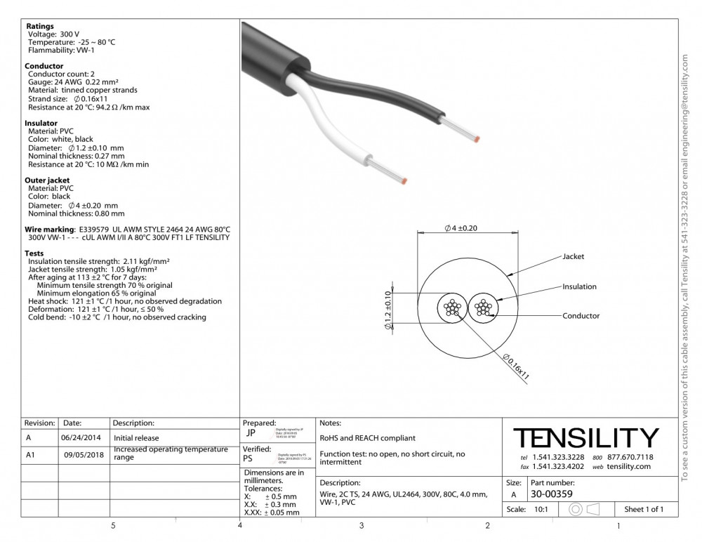 Tensility International 30-00359 product drawing
