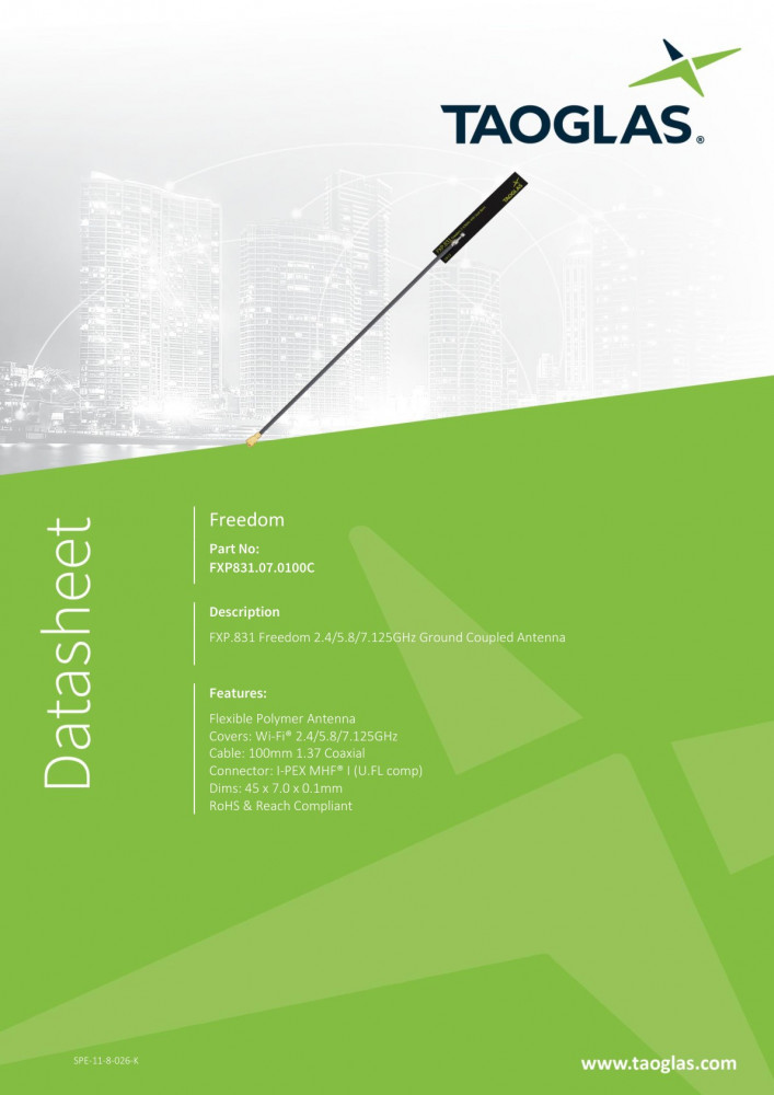 FXP831 product documentation page 1