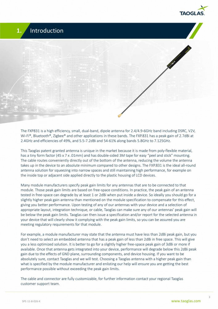 FXP831 product documentation page 3