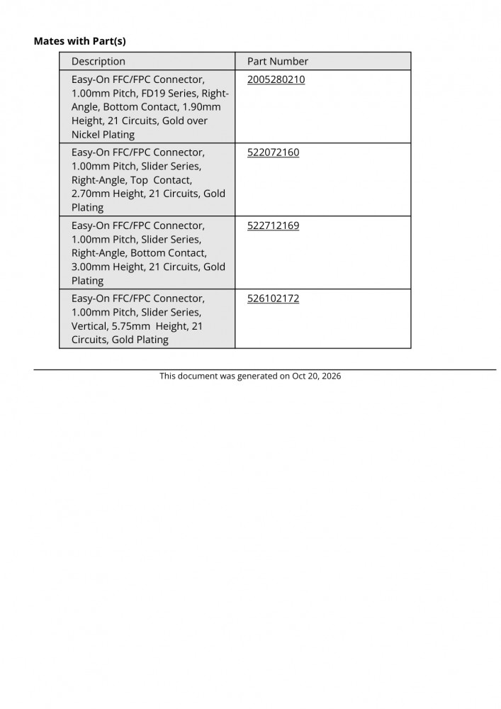 Molex FFC family specification, page 3