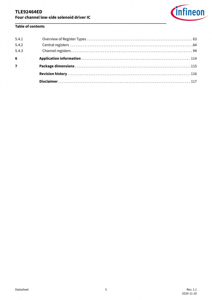 TLE92464ED datasheet page 5