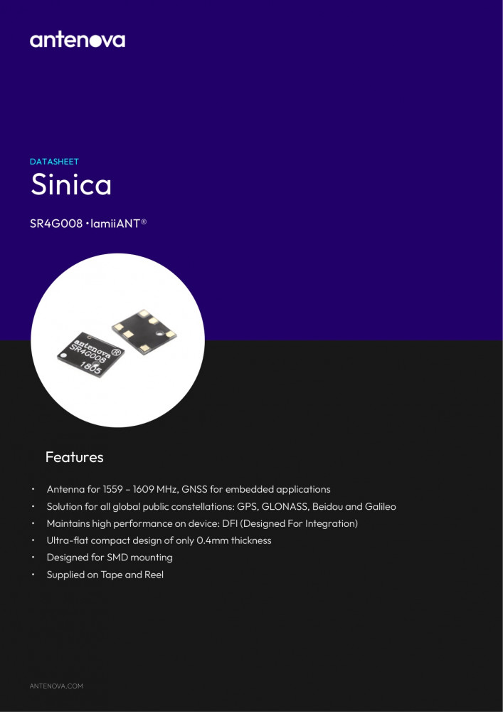 Sinica SR4G008 technical document page 1