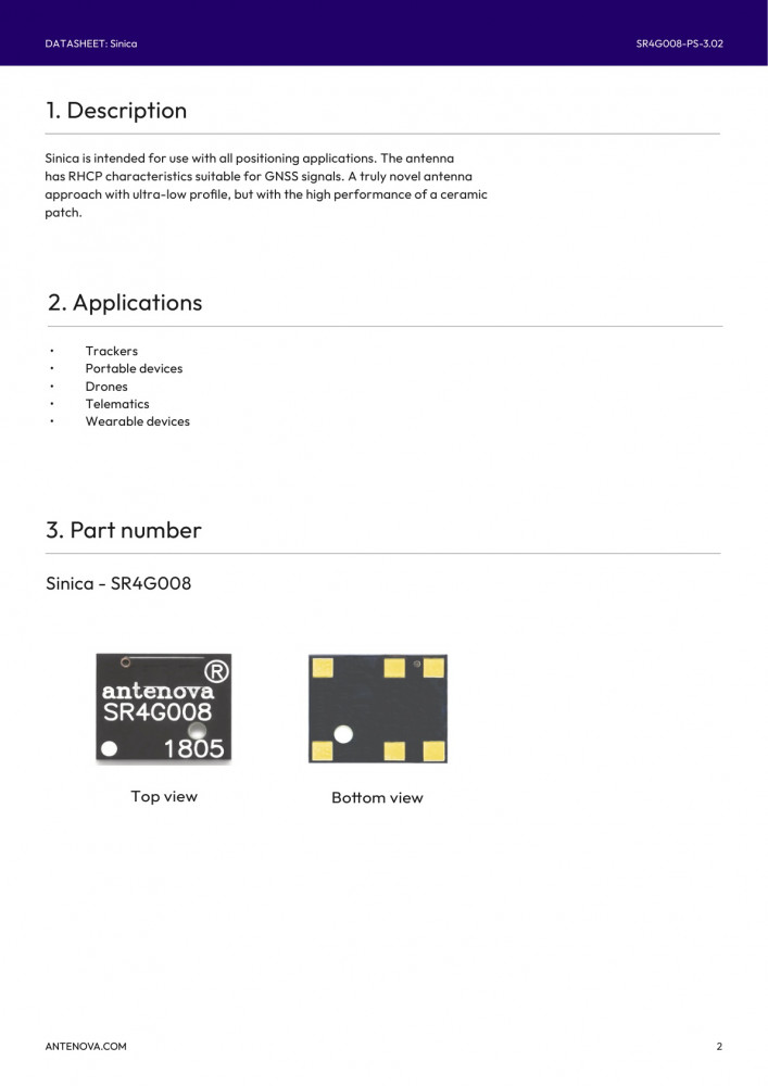 Sinica SR4G008 technical document page 2
