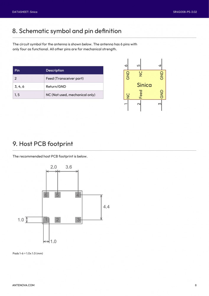 Sinica SR4G008 technical document page 8