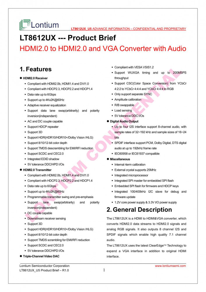 LT8612UX technical document page 1