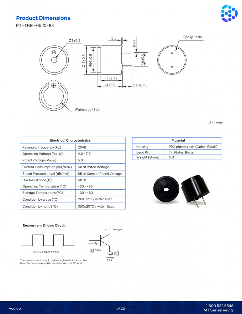 VCC MT Series document page 5