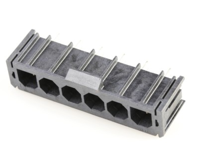 Super Sabre Right-Angle Header, 7.50mm Pitch, 5 Circuits, Circuit 3 Voided, Glow-Wire Capable, 3.81mm Tail Length, with Board Lock, Complies with UL1977 Finger Proof Standards