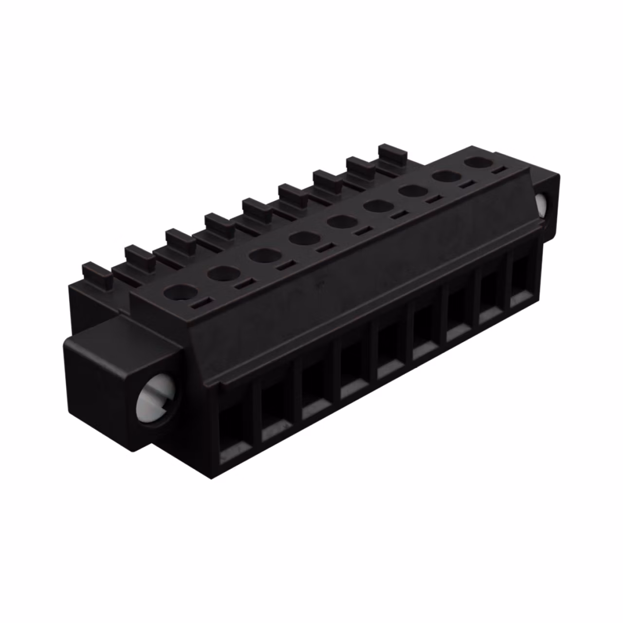3.81mm Pitch Eurostyle Horizontal Plug, with Retention Screws and Reverse Imprinting, Gold (Au) Plated, Black, 9 Circuits for sale