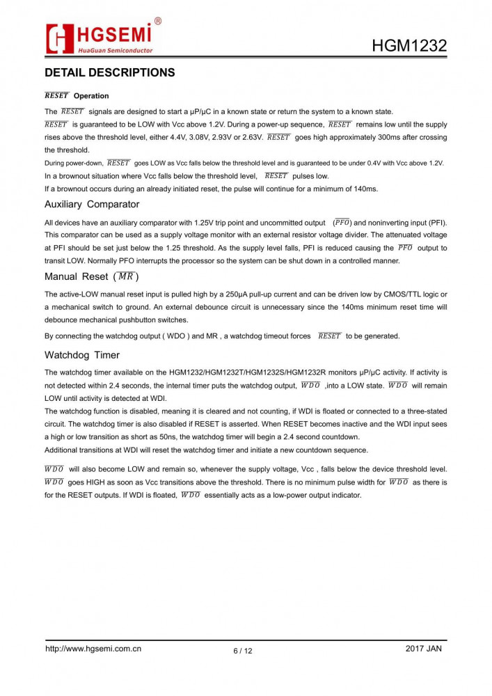 HGM1232 datasheet page 6