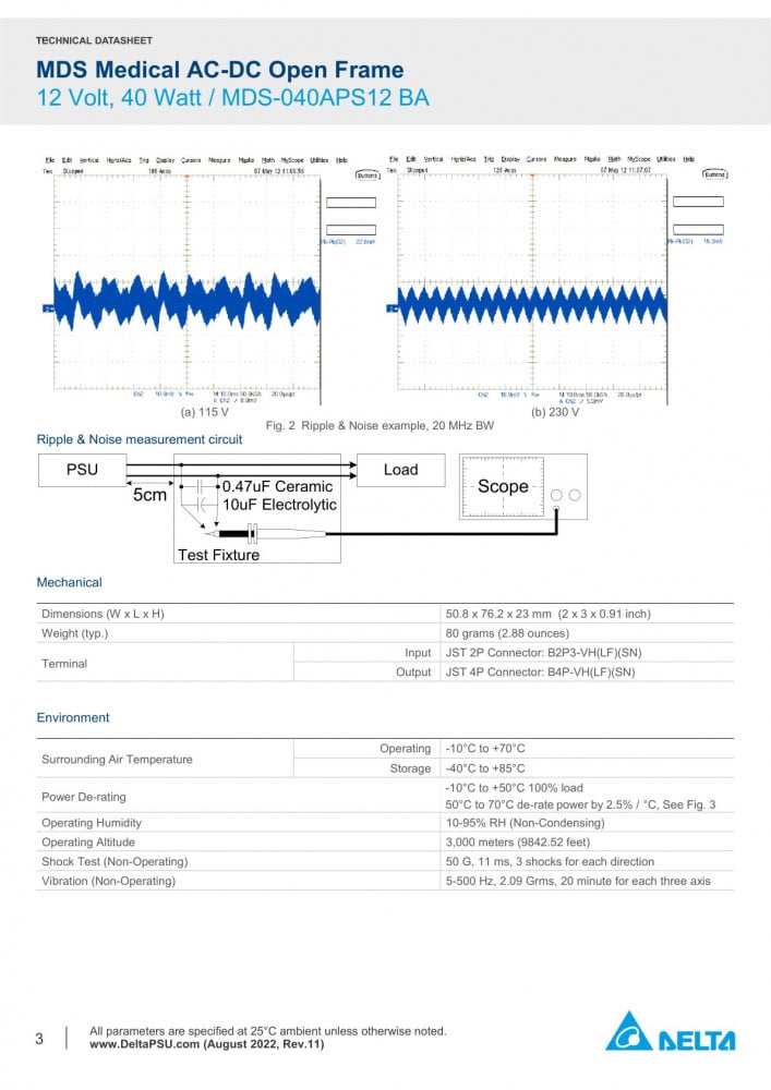 DELTA MDS-040APS12 BA datasheet page 3