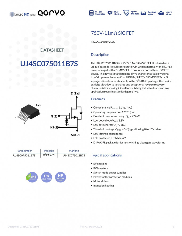 UJ4SC075011B7S datasheet page 1