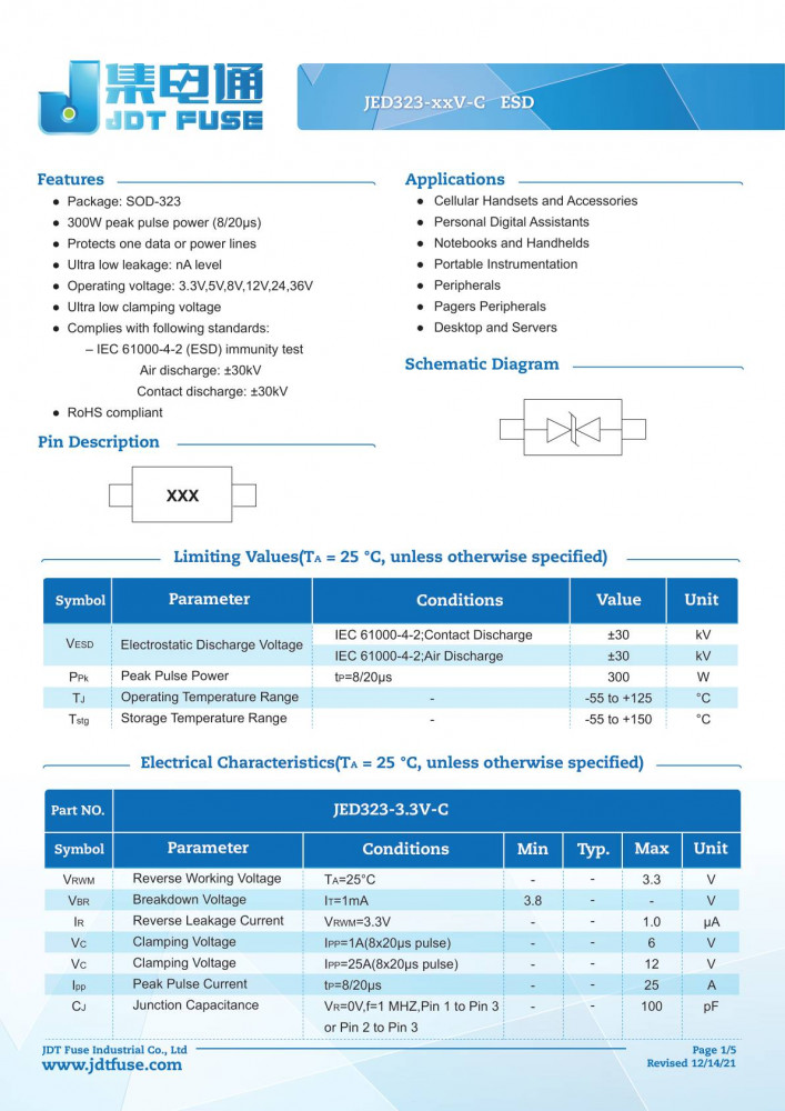 JED323 datasheet page 2