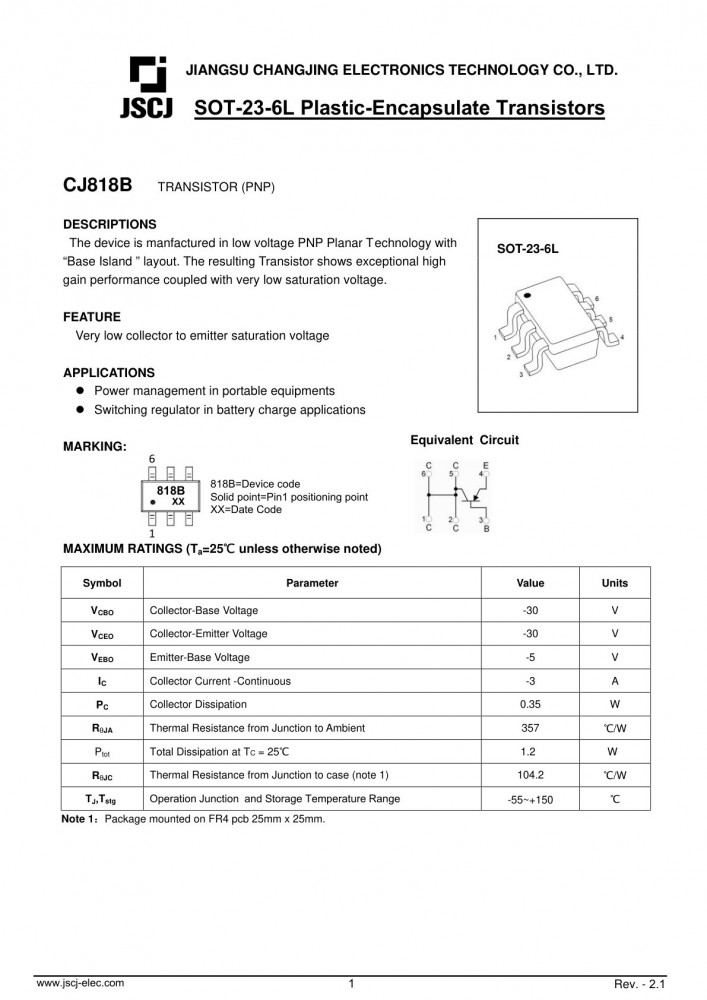 CJ818B datasheet page 1