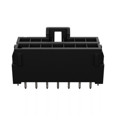 Ultra-Fit Vertical Header, 3.50mm Pitch, Dual Row, 14 Circuits, with Solder Clips, 0.38µm Gold (Au) Plating, Black, Glow-Wire Capable, Embossed Tape on Reel for sale