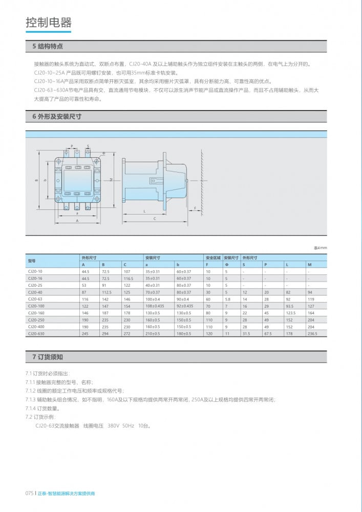 CHINT CJ20 series technical document page 3