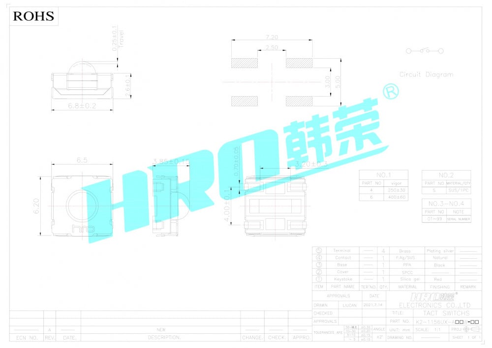 K2-1156UX-A4SW-01 manufacturer drawing