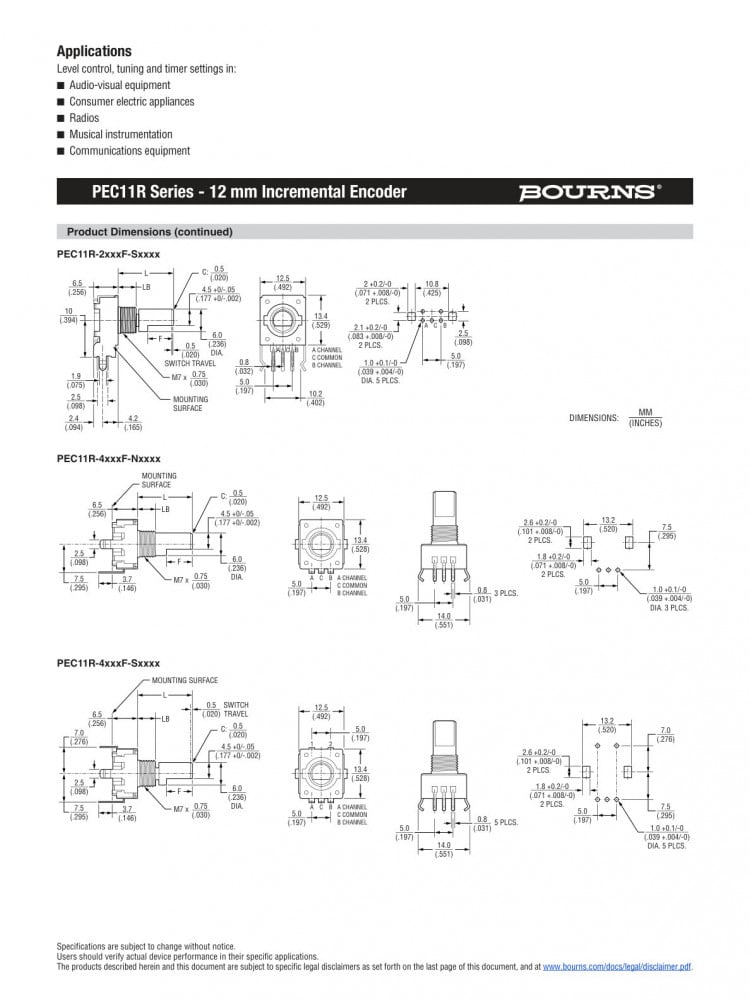 BOURNS PEC11R datasheet page 2