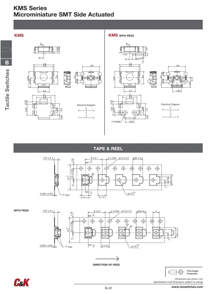 C&K KMS series technical document page 2