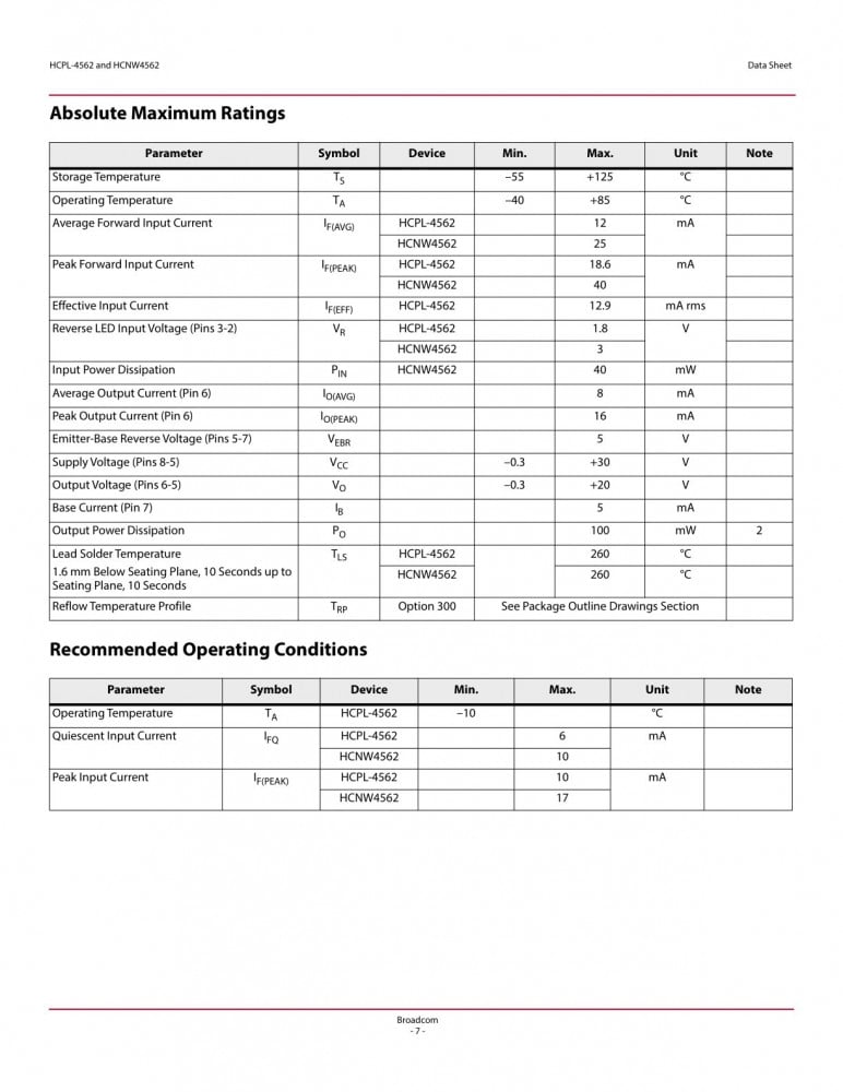 HCPL-4562 datasheet page 7