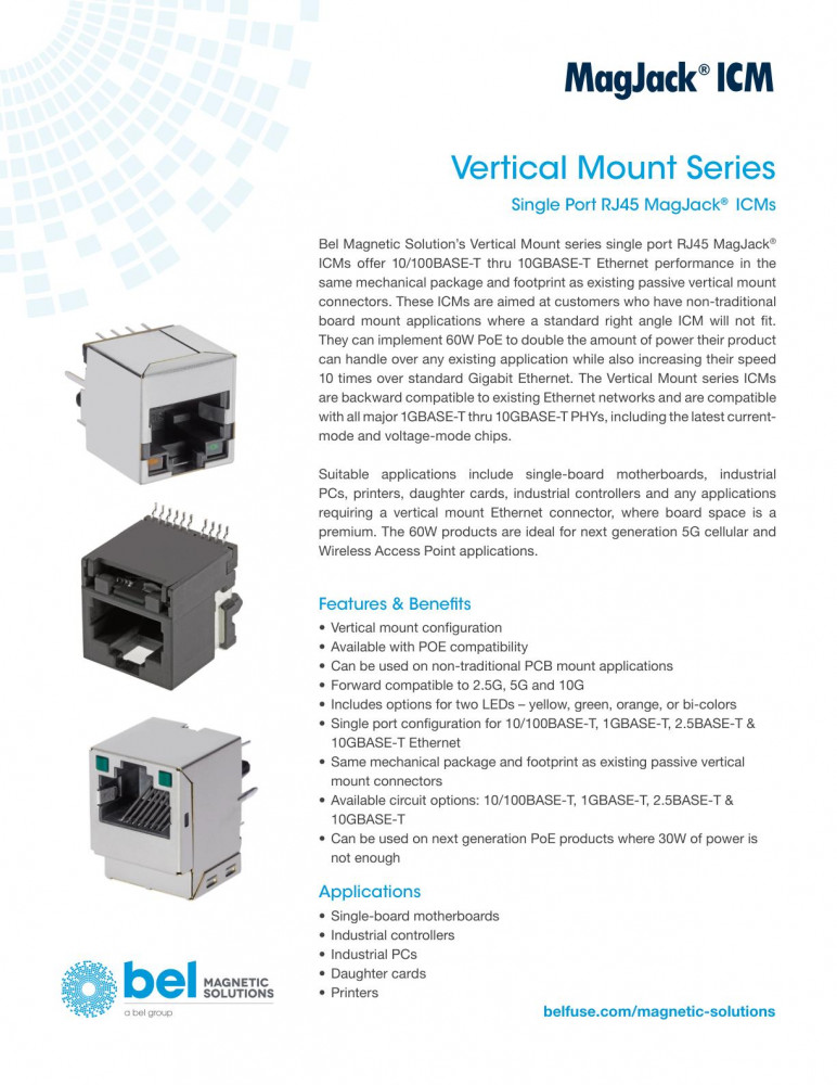 Bel Fuse V895-1001-AW document page 1
