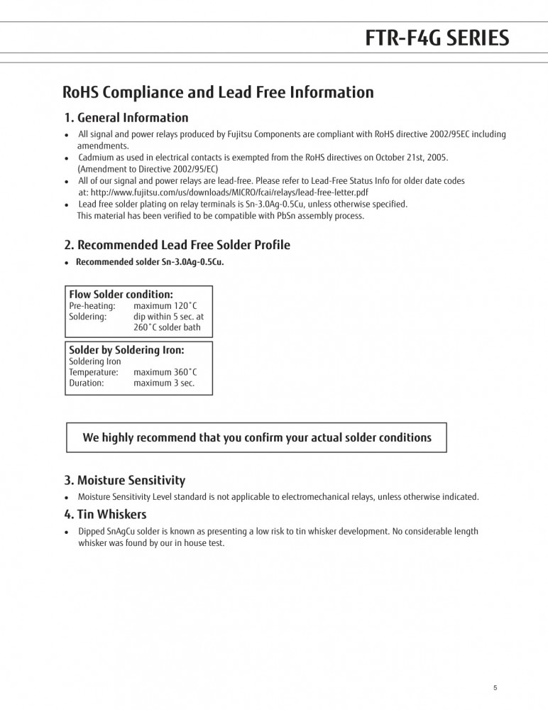 FTR-F4G datasheet page 5