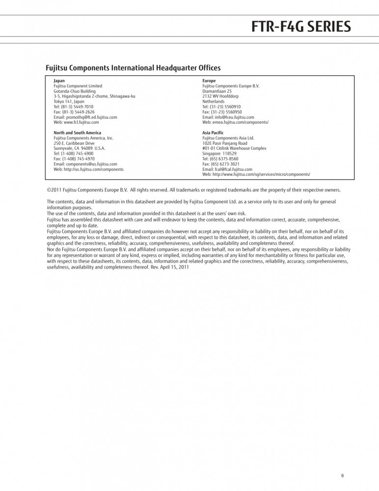 FTR-F4G datasheet page 6