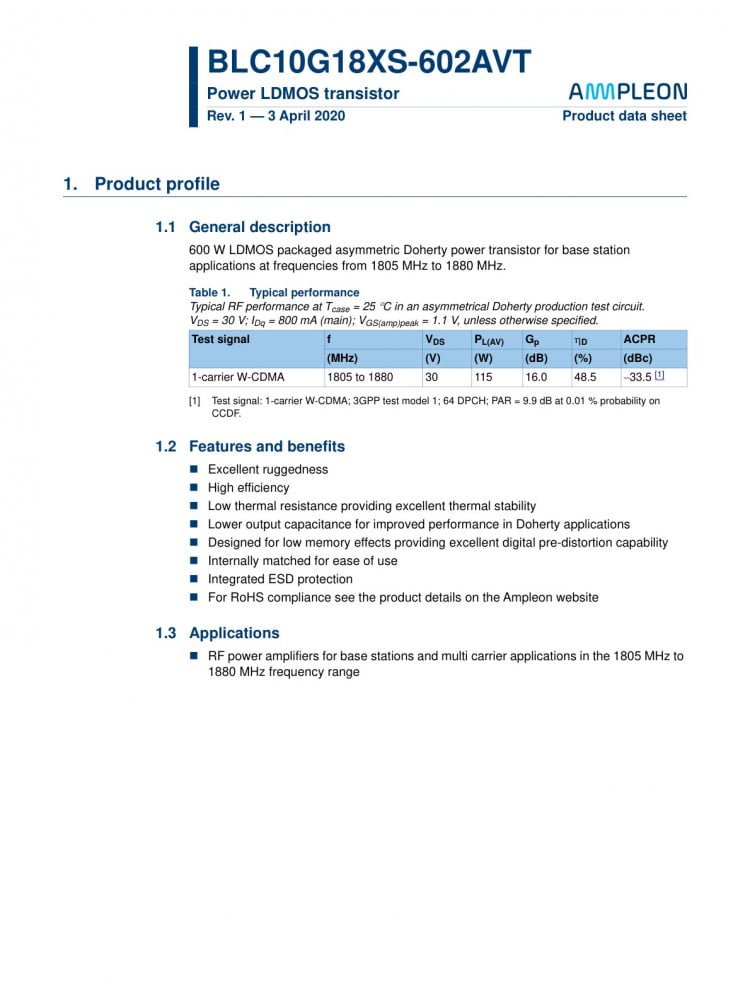 BLC10G18XS-602AVTY datasheet page 1