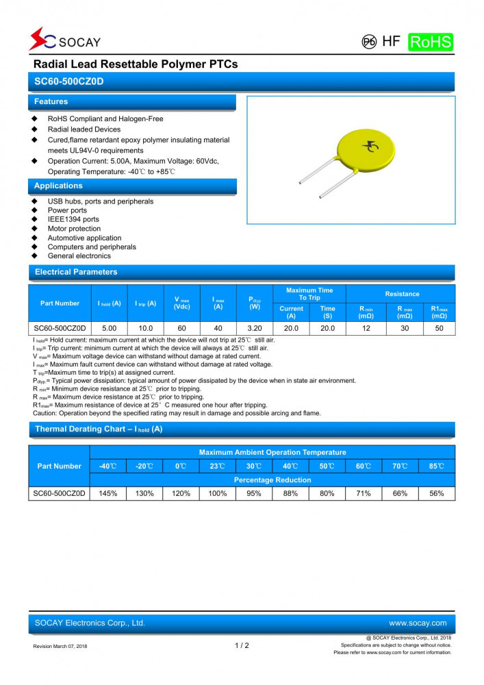 SOCAY SC60-500CZ0D datasheet page 1