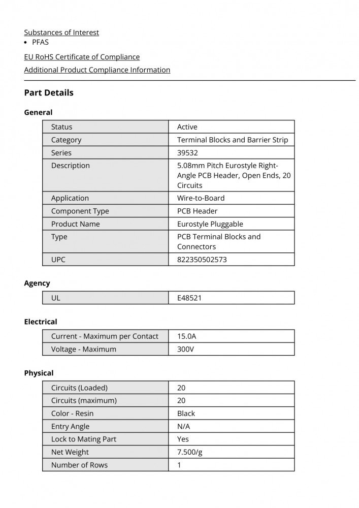 MOLEX 395320020 technical document preview, page 2