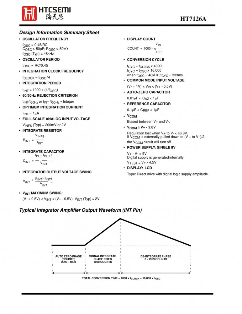 HT7126A datasheet page 5
