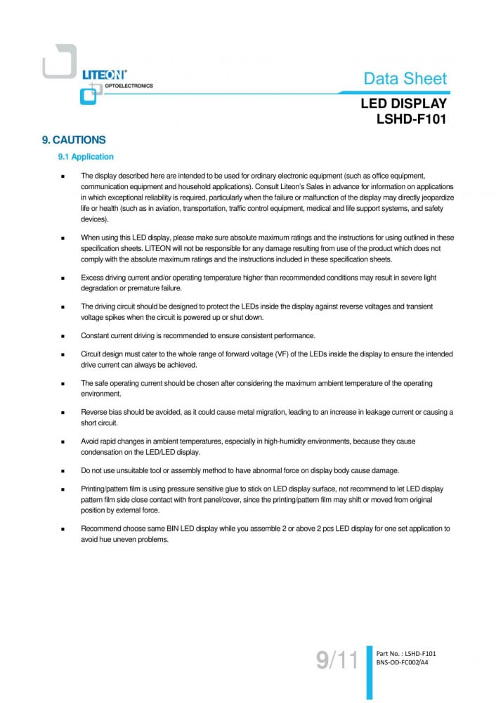 LSHD-F101 datasheet page 10