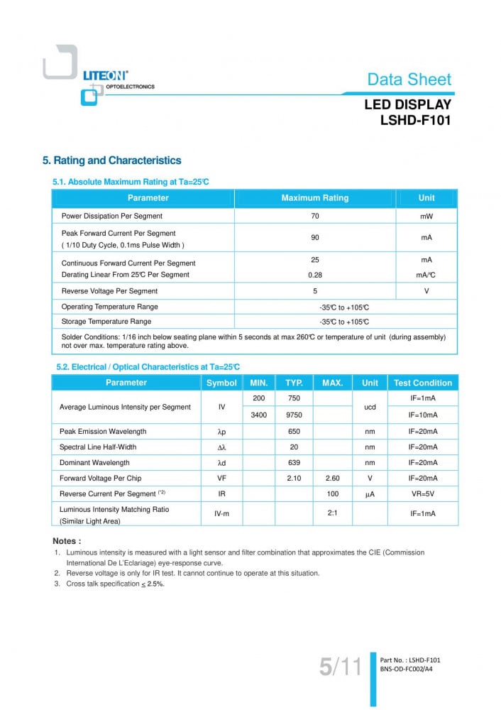 LSHD-F101 datasheet page 6