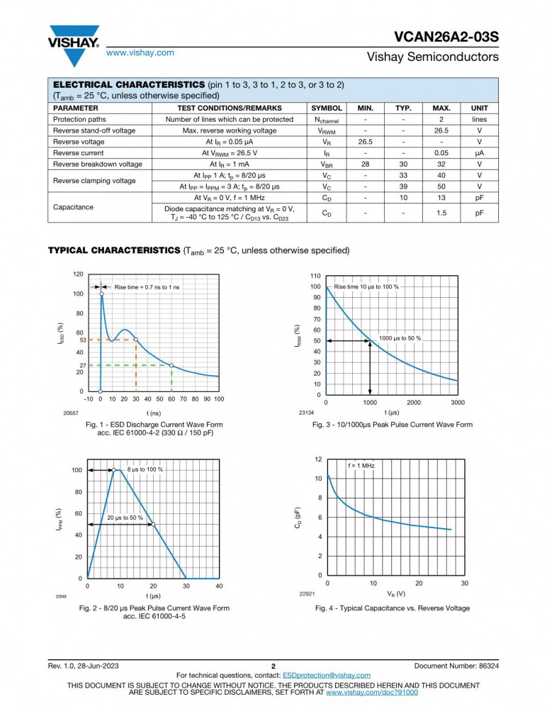 VCAN26A2-03S technical document page 2