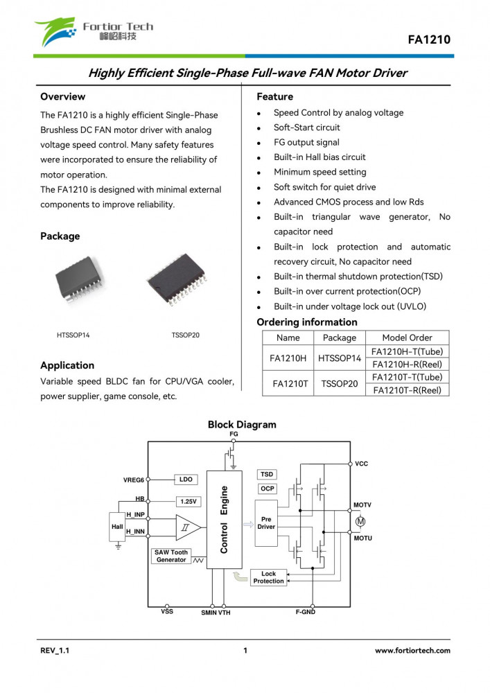 FA1210H datasheet page 1