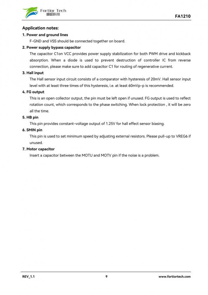 FA1210H datasheet page 9
