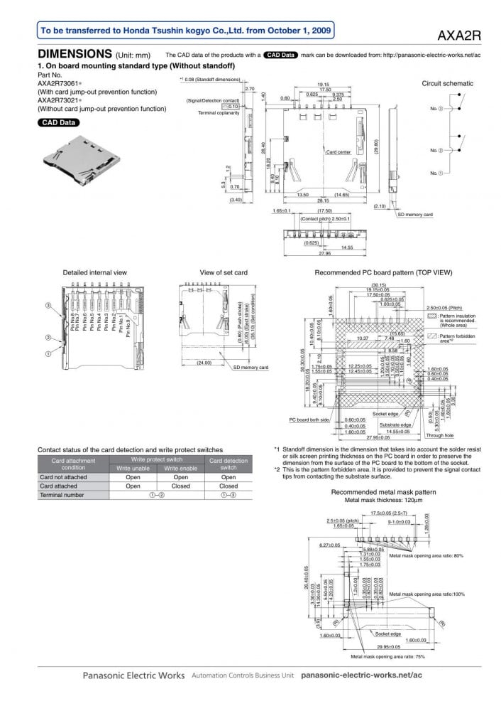AXA2R73061P technical document page 3