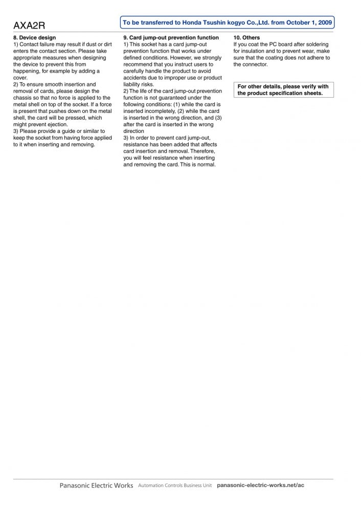 AXA2R73061P technical document page 8
