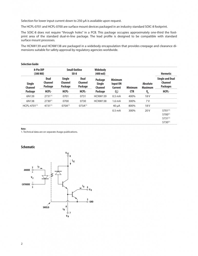 HCPL-0700 datasheet page 2