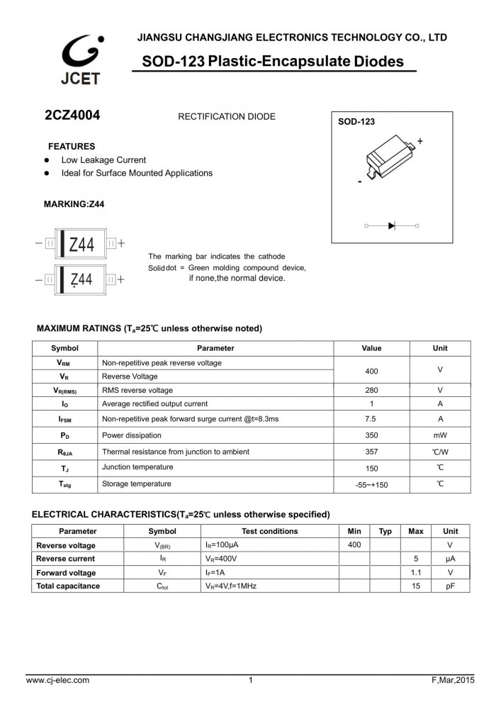 2CZ4004 datasheet page 1