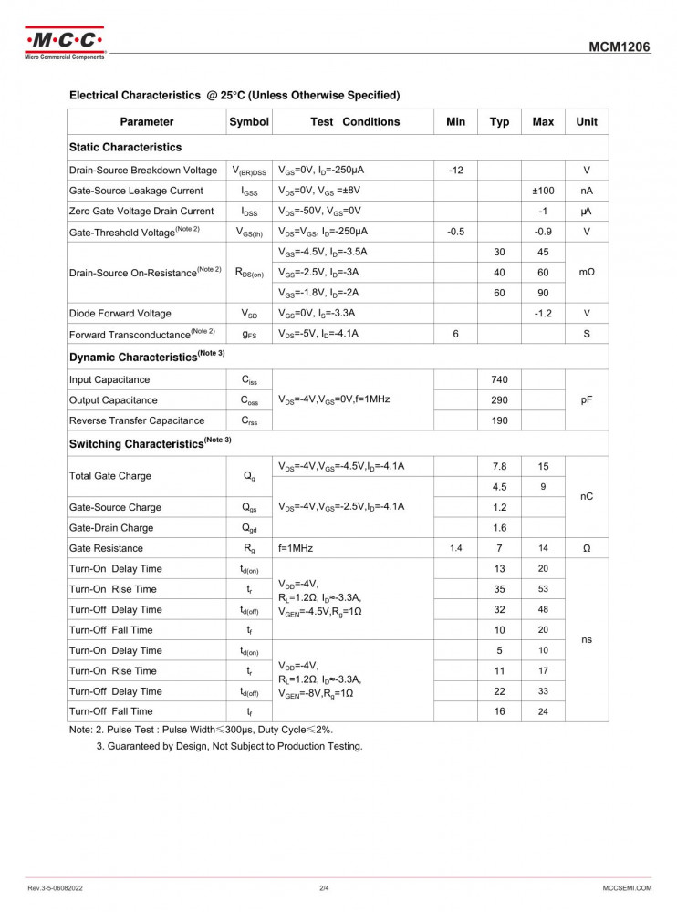 MCM1206-TP datasheet page 2