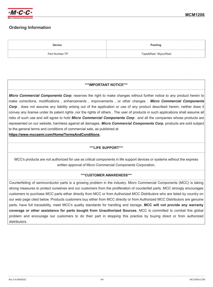MCM1206-TP datasheet page 4