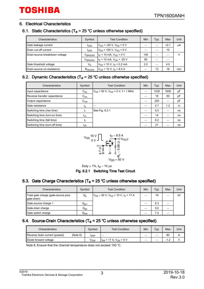 TPN1600ANH,L1Q datasheet page 3