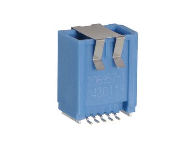 ConnTAK50 Header, Dual Row, Right-Angle, Surface Mount, 16 Circuits, Key C, Blue